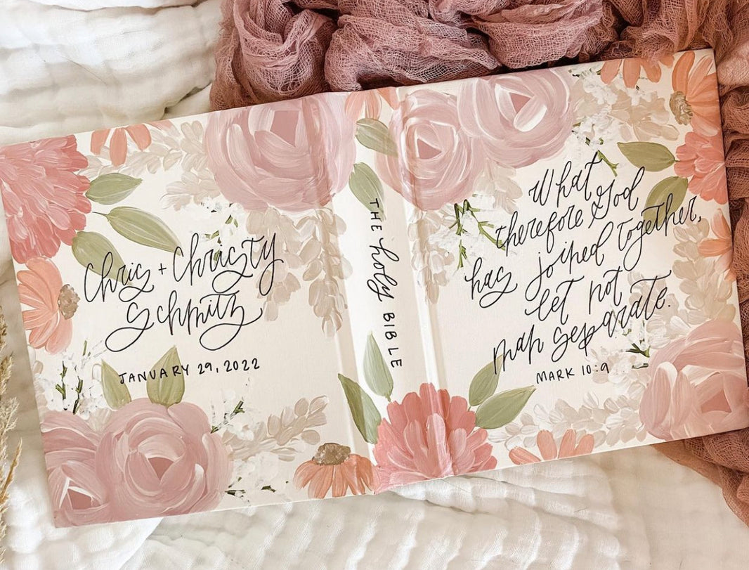 Custom Hand Painted Bible Design Experience – Wheat and Honey Co.