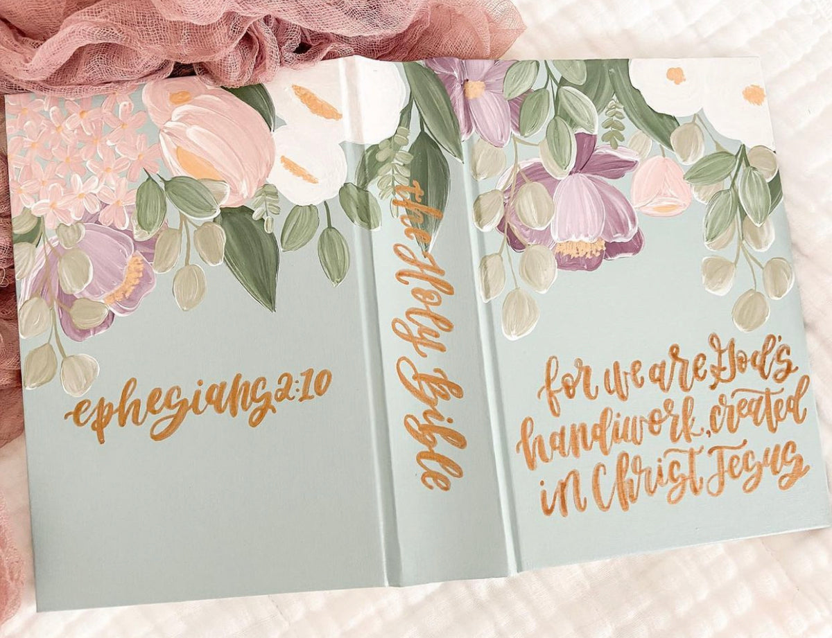 Custom Hand Painted Bible Design Experience - Wheat and Honey Co.