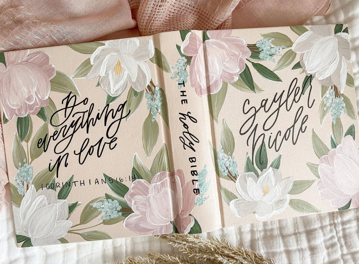 Custom Hand Painted Bible Design Experience - Wheat and Honey Co.